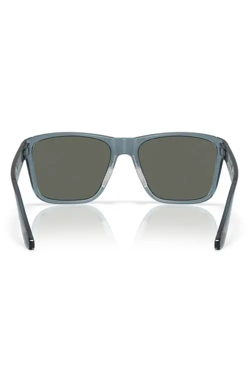 COSTA DEL MAR 59mm Polarized Rectangle Sunglasses - Translucent Blue/gray 580g