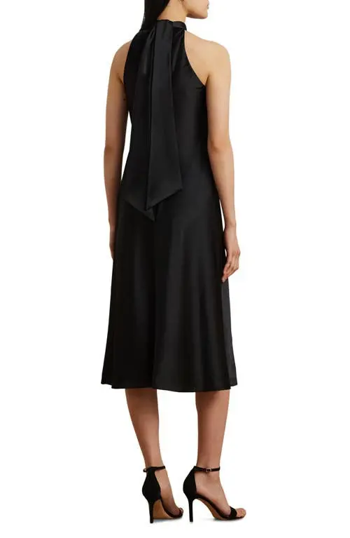 satin charmeuse halter cocktail dress Lauren Ralph Lauren Satin Charmeuse Halter Cocktail Dress