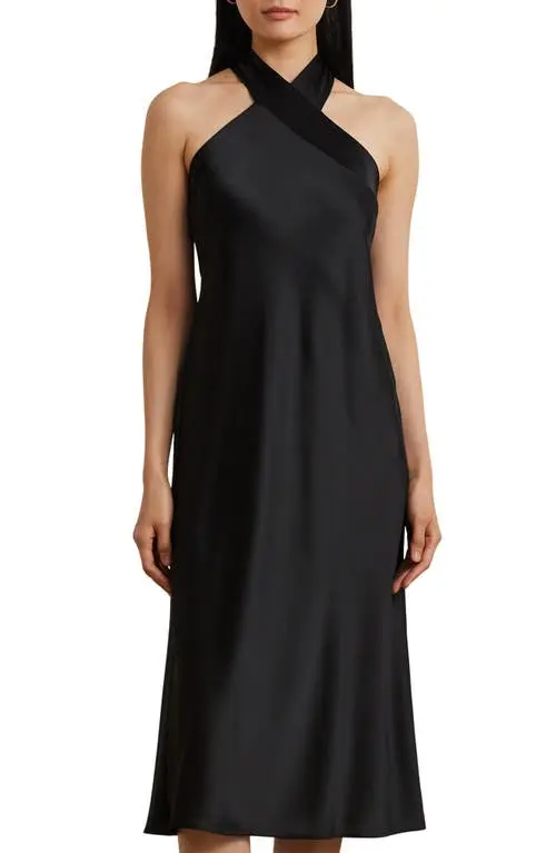 halter neck tie dress Organza Halter Neck Maxi Dress