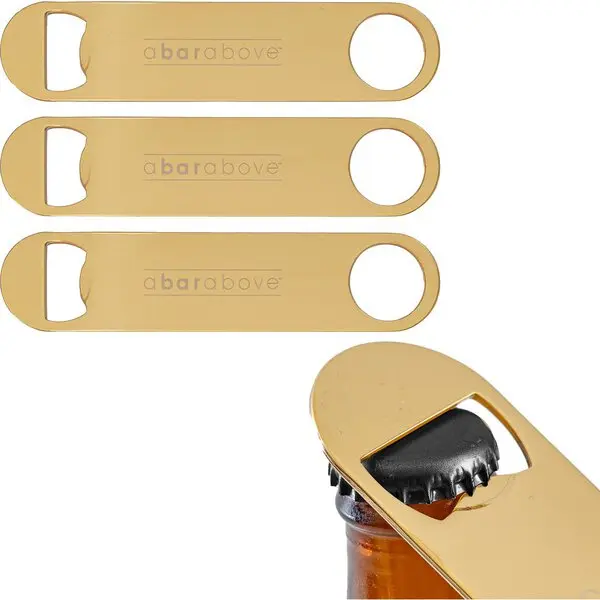 A BAR ABOVE Gold Bar Blade Bottle Openers - Stainless Steel