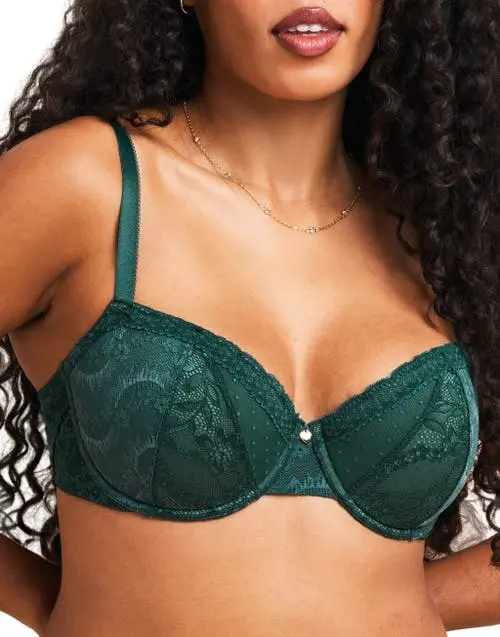 ADORE ME Lucie Contour Balconette Bra - Dark Green