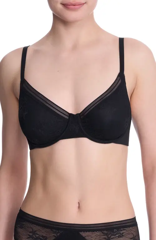 Natori Love Lace Back Smoothing Underwire T-shirt Bra - Black