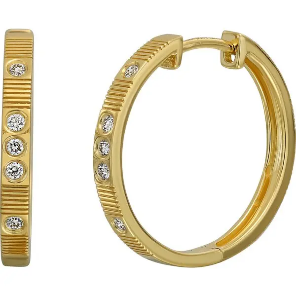 Bony Levy Cleo Diamond Hoop Earrings - 18k Yellow Gold