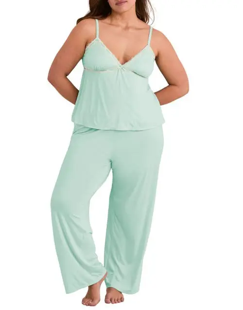 ADORE ME Eloisa Tank Top & Pants Pajama Set - Light Green