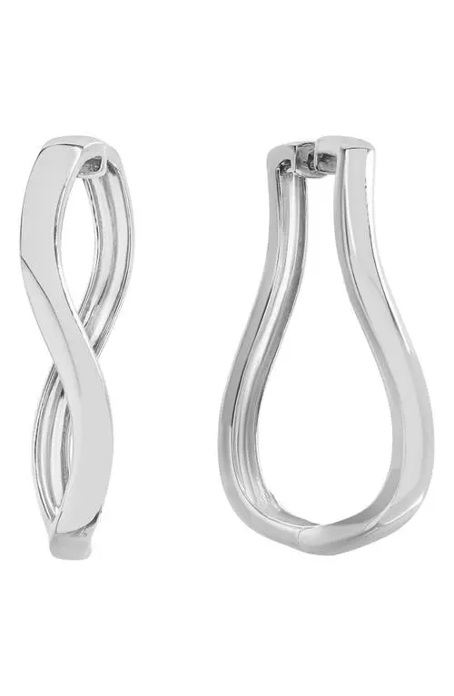 Bony Levy 14k Gold Twist Hoop Earrings - 14k White Gold