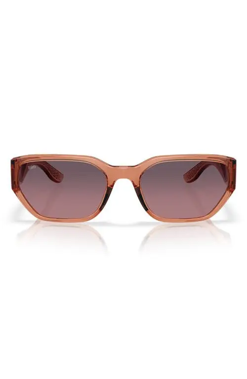COSTA DEL MAR Clemente 58mm Polarized Rectangular Sunglasses - Pink Sands/ Rose Gradient 580g