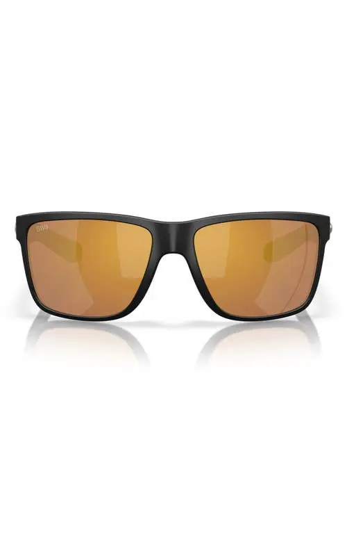 COSTA DEL MAR Broadbill Ii Rectangular Sunglasses - Matte Black/ Gold Mirror