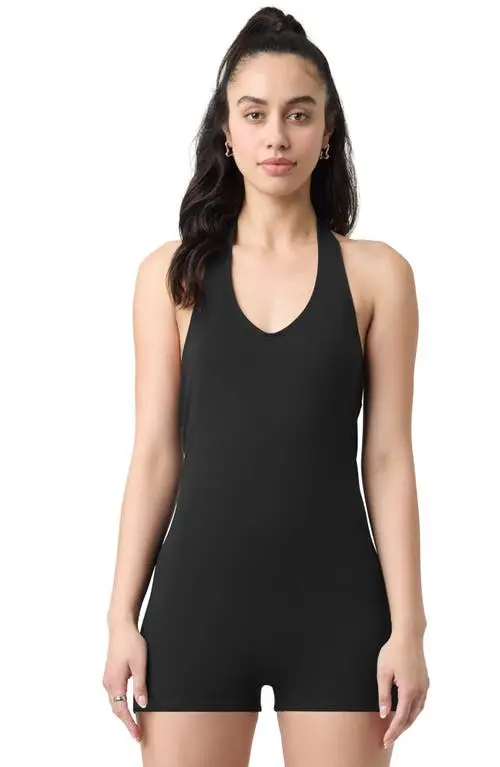 FLORENCE BY MILLS Halter Terry Romper - Black