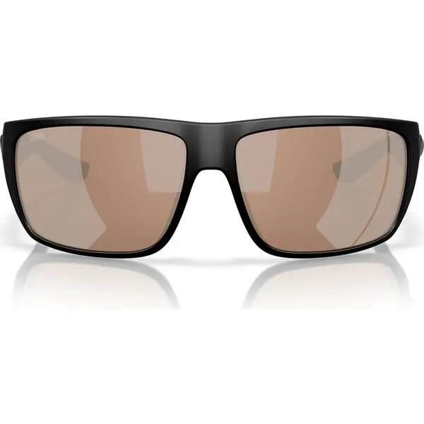 COSTA DEL MAR 64mm Rectangular Sunglasses - Black/ Copper Silver 580g