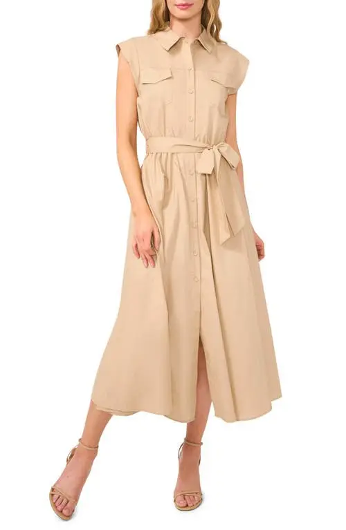 CECE DUPRAZ Short Sleeve Cotton Midi Shirtdress