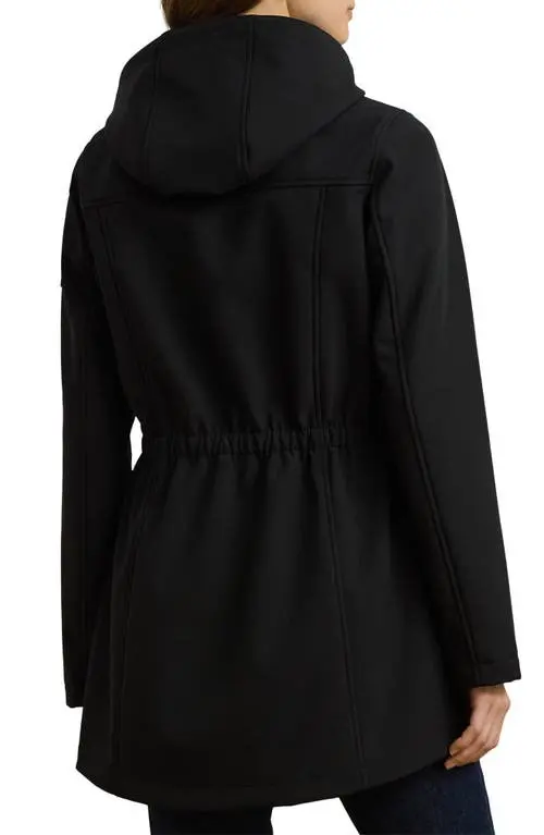 Ralph Lauren Hooded Soft-shell Jacket With Interior Quilted Bib - Black