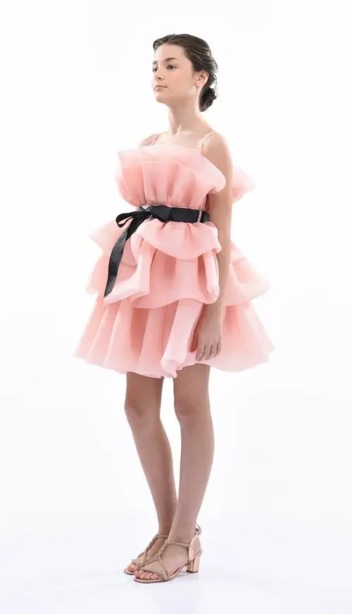 TULLEEN Noella Ruffle Dress - Pink
