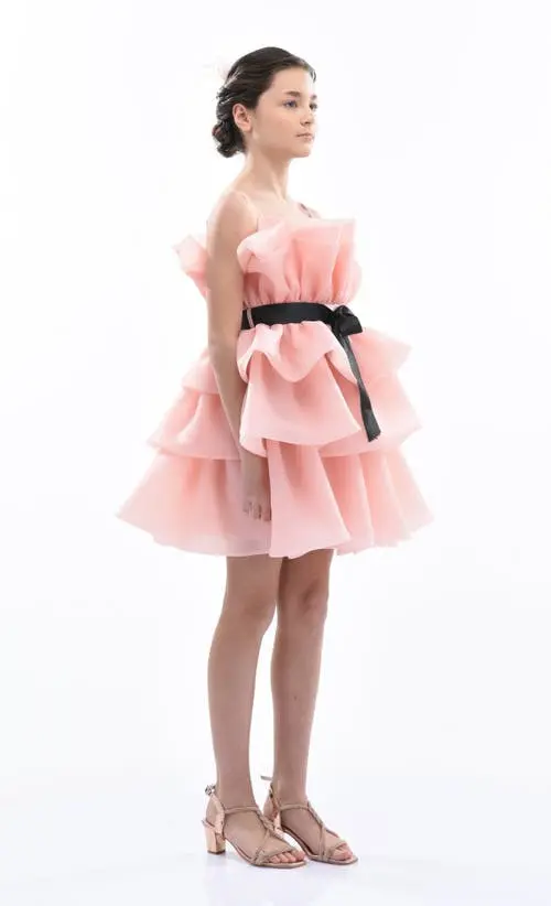 TULLEEN Noella Ruffle Dress - Pink