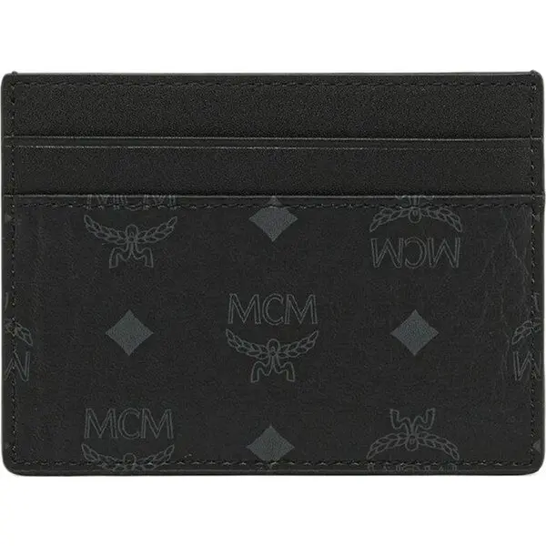 Mcm Aren Card Case In Visetos - Black