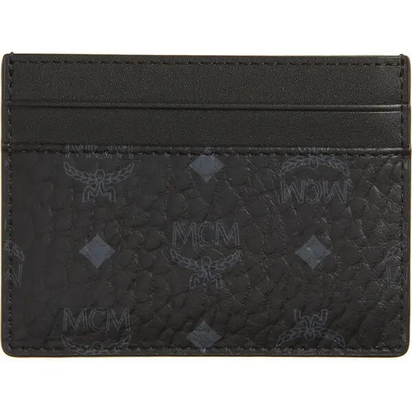 Mcm Aren Card Case In Visetos - Black