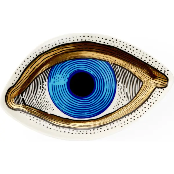 Jonathan Adler Eye Trinket Decorative Tray - Blue / Gold