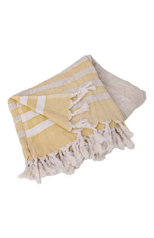LOOM.IST Hand Loomed Linen Terry Bath Towel - Mustard