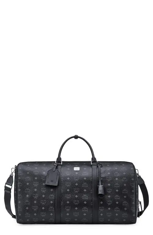 Mcm Ottomar Weekender Bag In Visetos - Black