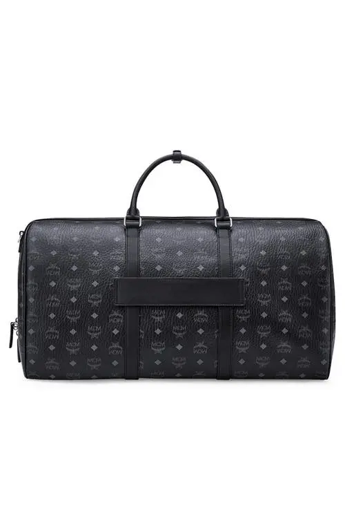 Mcm Ottomar Weekender Bag In Visetos - Black