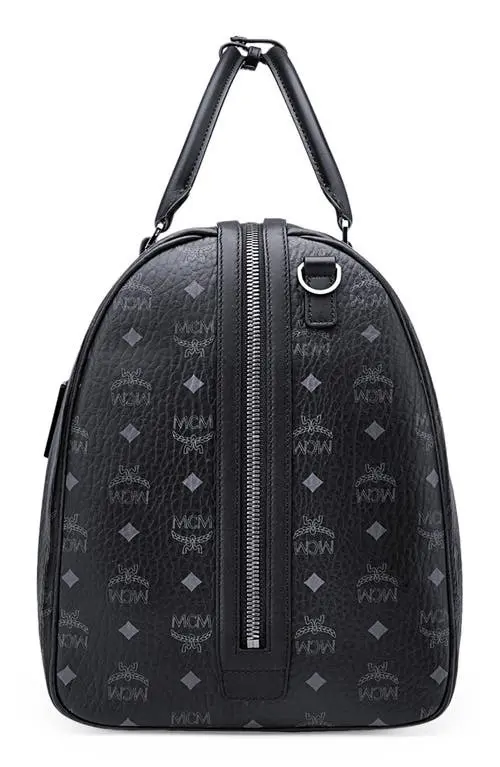 Mcm Ottomar Weekender Bag In Visetos - Black