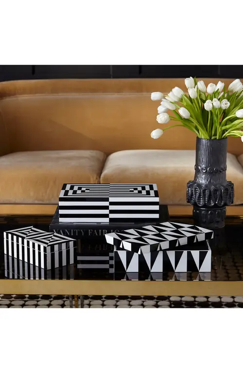 Jonathan Adler Large Lacquer Box - Op Art