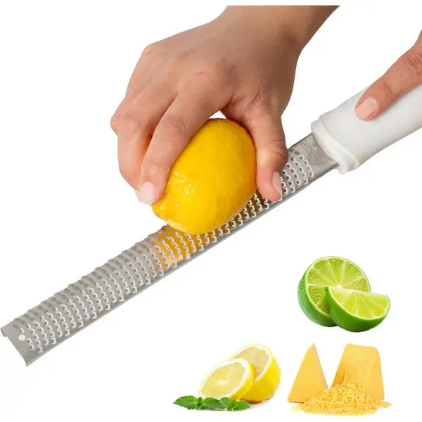 A BAR ABOVE Citrus Zester With White Handle - Stainless Steel
