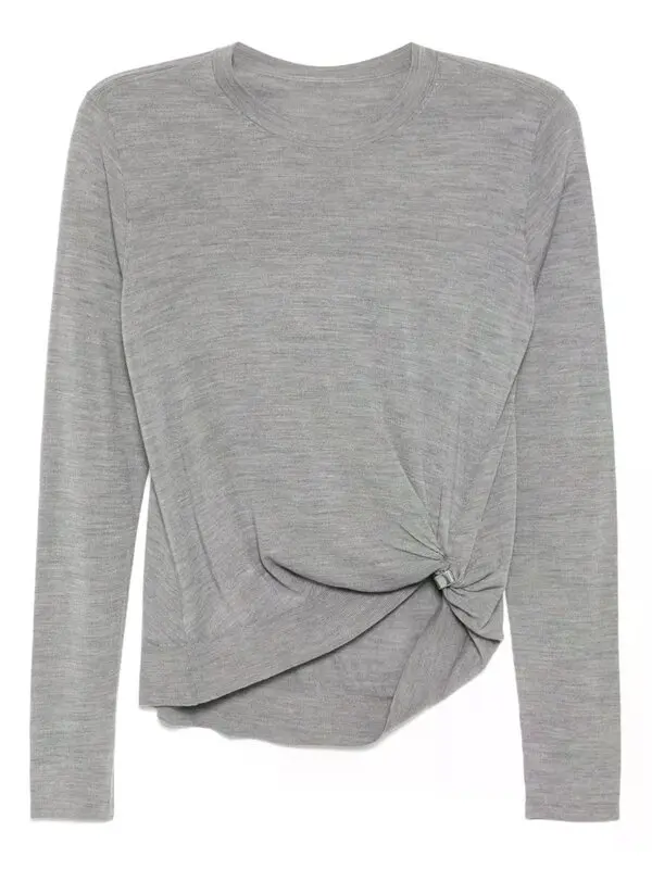 LESS Draped Knitted Top - Grey