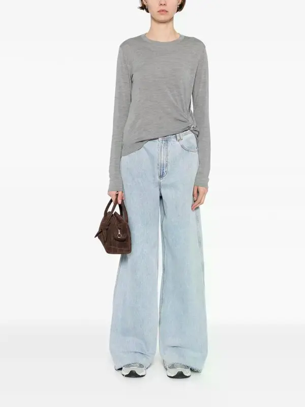LESS Draped Knitted Top - Grey