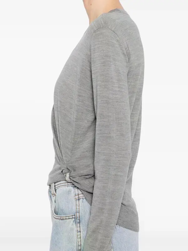 LESS Draped Knitted Top - Grey