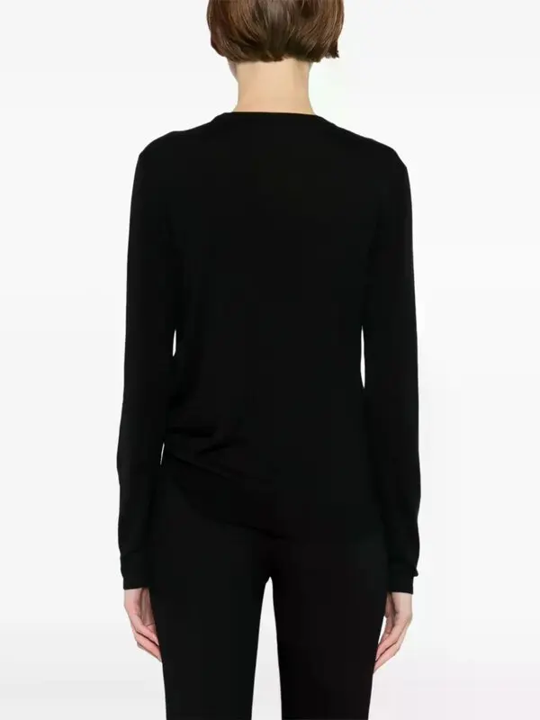 LESS Knitted Draped Top - Black