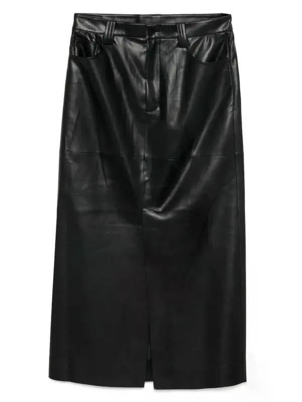 LESS Long Leather Skirt
