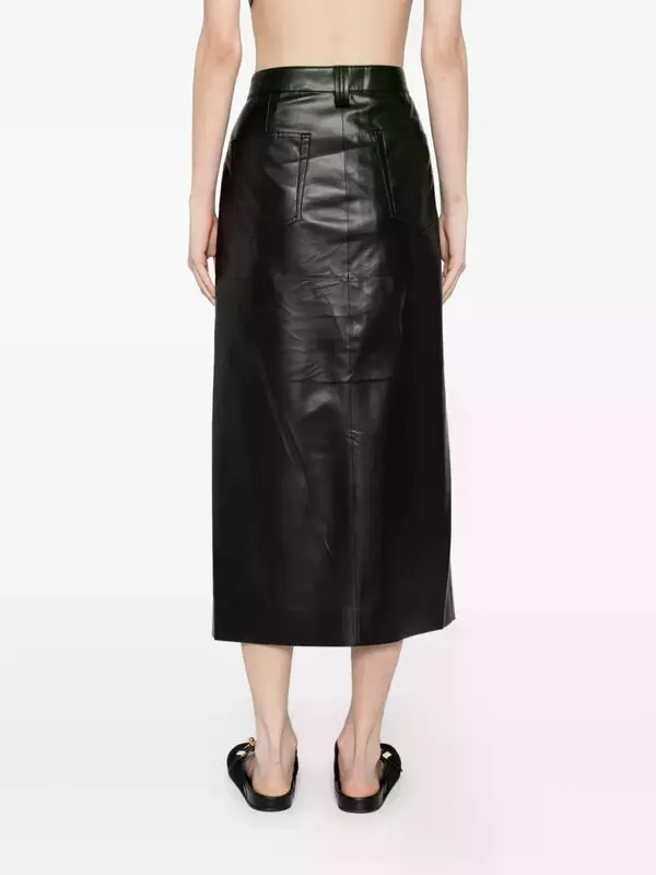 LESS Long Leather Skirt