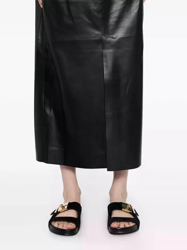 LESS Long Leather Skirt