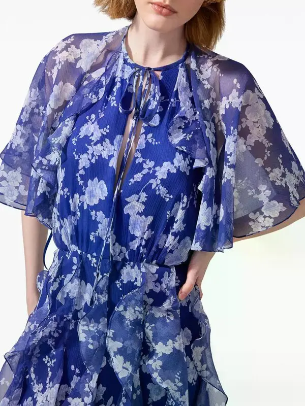 Carolina Herrera Floral-print Ruffled Dress