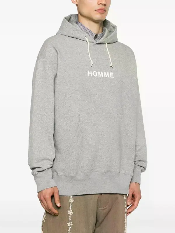 Comme Des Garçons Logo-print Hoodie - Grey