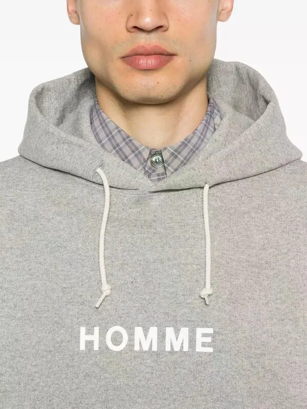 Comme Des Garçons Logo-print Hoodie - Grey