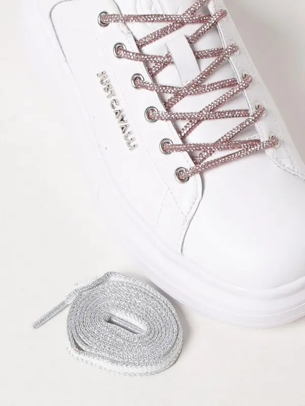 Just Cavalli Leather Lace-up Sneakers - Natural