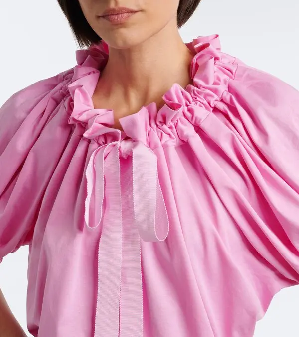PATOU Bow-detail Cotton Jersey Top - Pink