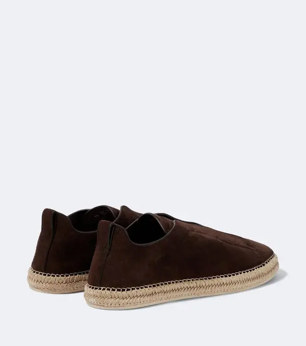 Zegna Triple Stitch Suede Espadrilles - Brown