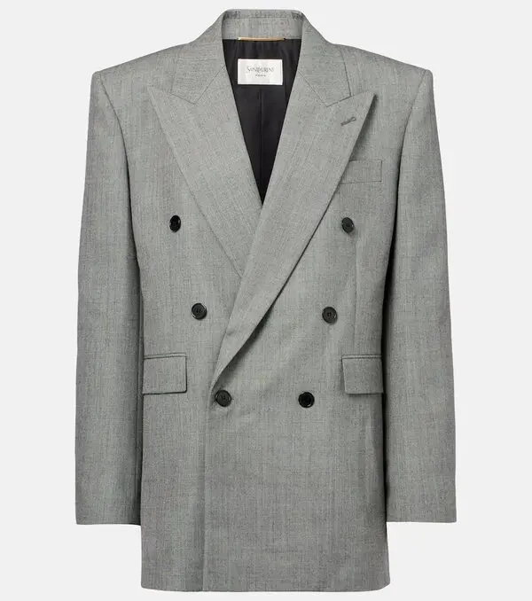Saint Laurent Double-breasted Wool Twill Blazer