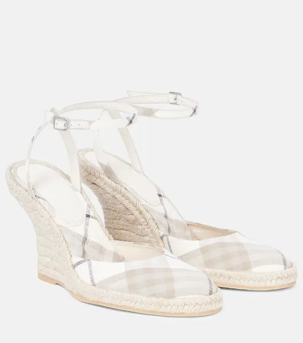 Burberry Lf Mews 90 Espadrille Wedges - White