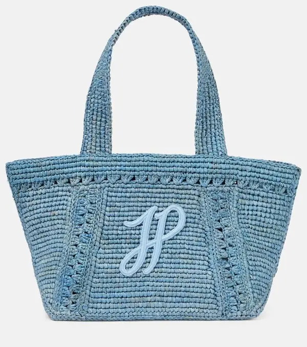 Patou Jp Small Raffia Tote Bag