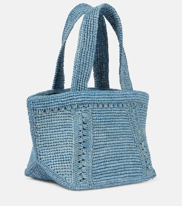 Patou Jp Small Raffia Tote Bag