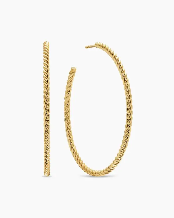 David Yurman 18k Yellow Gold Cablespira® Hoop Earrings - All 18k Yellow Gold