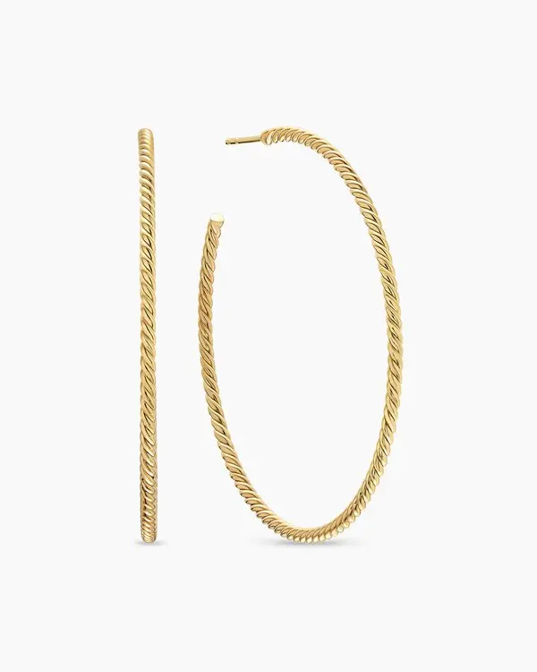 David Yurman Cablespira® Hoop Earrings - All 18k Yellow Gold