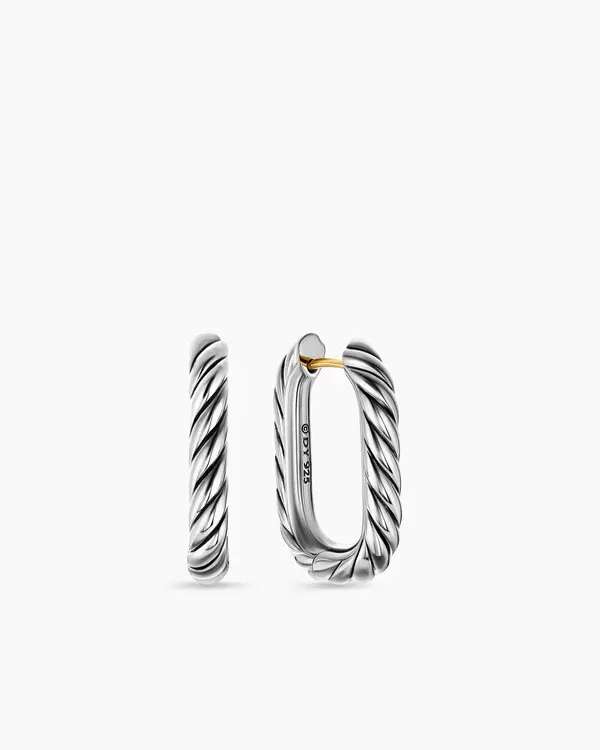 David Yurman Dy Madison Cable Hoop Earrings - All Sterling Silver