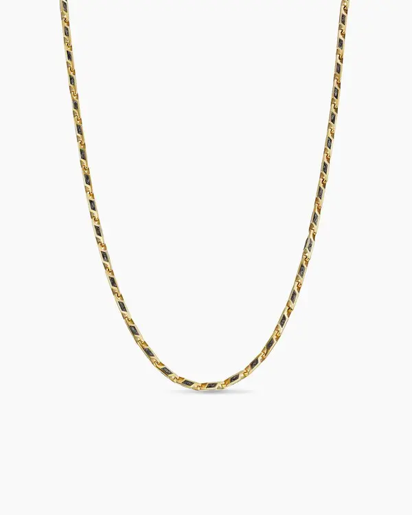 David Yurman Streamline® Chain Necklace In 18k Yellow Gold With - Forged Carbon