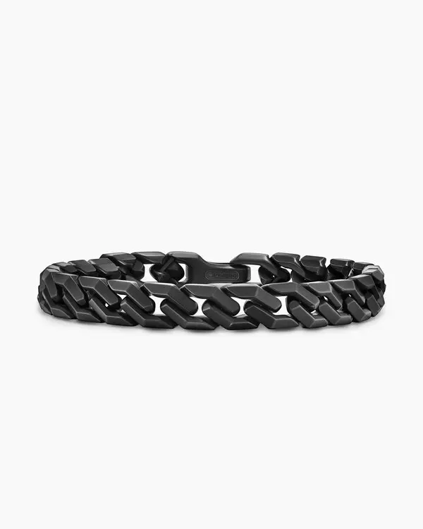 David Yurman Curb Chain Angular Link Bracelet - Black Titanium
