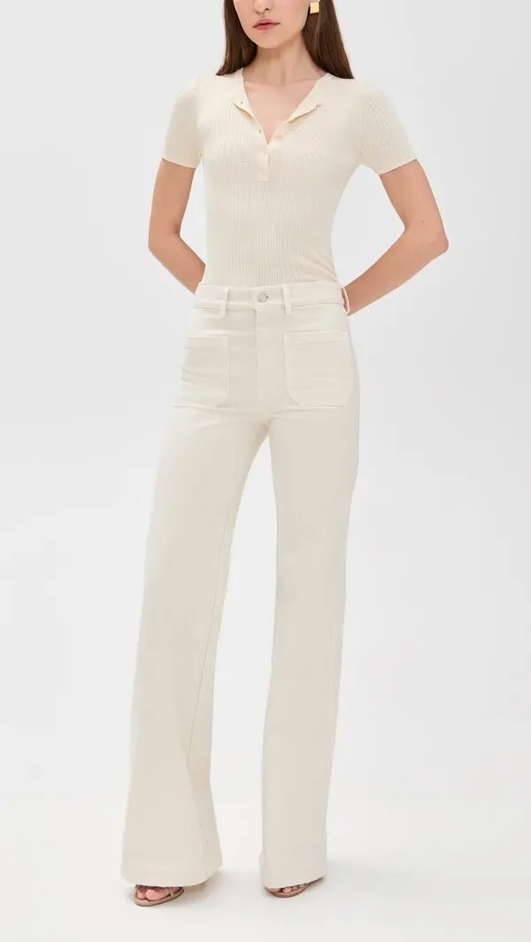 NILI LOTAN Florence Wide Leg Trousers - Stone