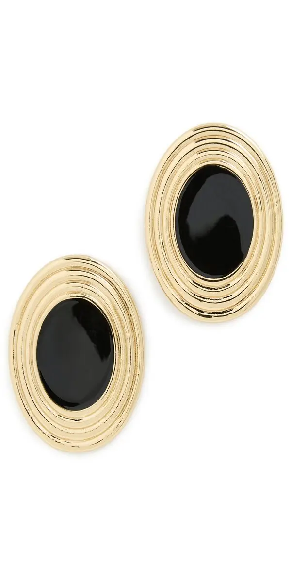 HEAVEN MAYHEM Rowan Stud Earrings - Gold/black